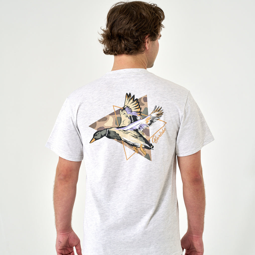 Short Sleeve Tee - Pintail Triangle Duck - Heather Ash Grey – BURLEBO