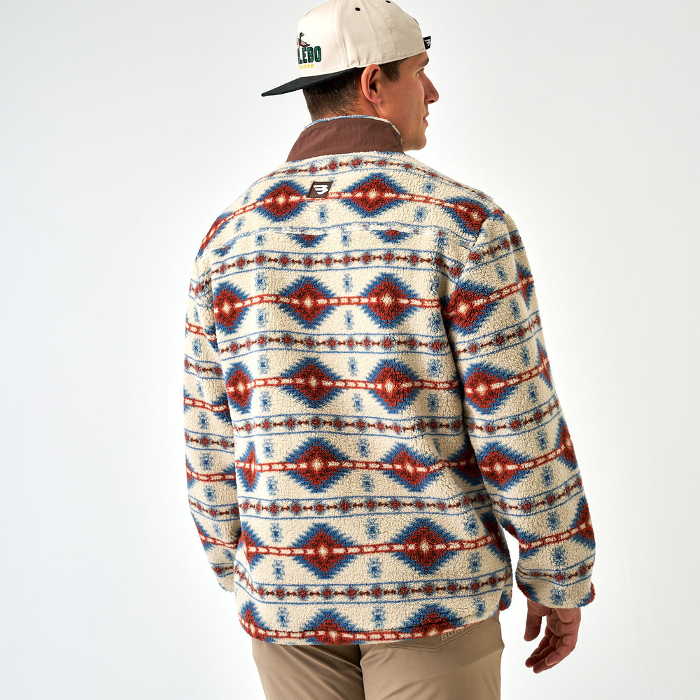 Arizona Aztec Mountain Fleece Sherpa Quarter Zip | BURLEBO