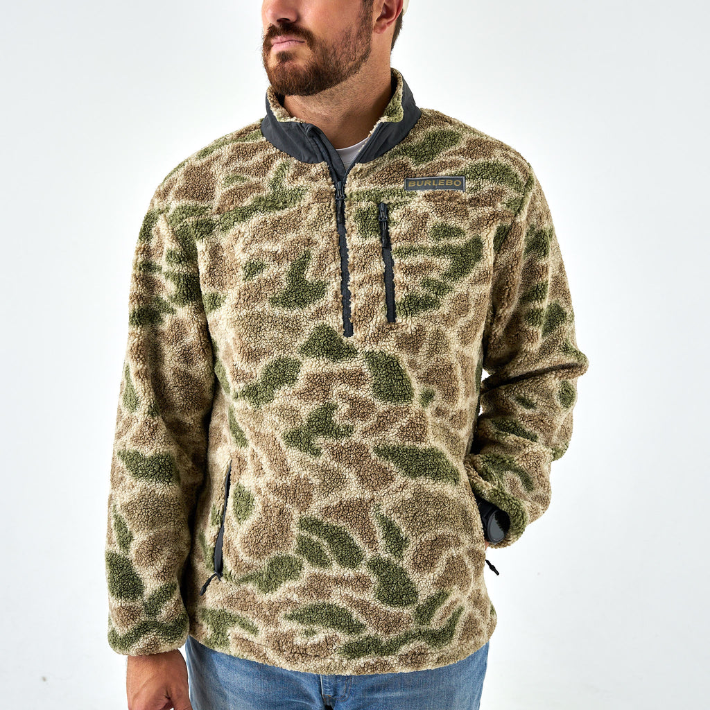 Alpine Camo Sherpa Quarter Zip | BURLEBO