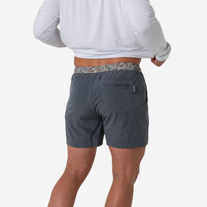 Grizzly Grey Athletic Shorts - Deer Camo Liner | BURLEBO