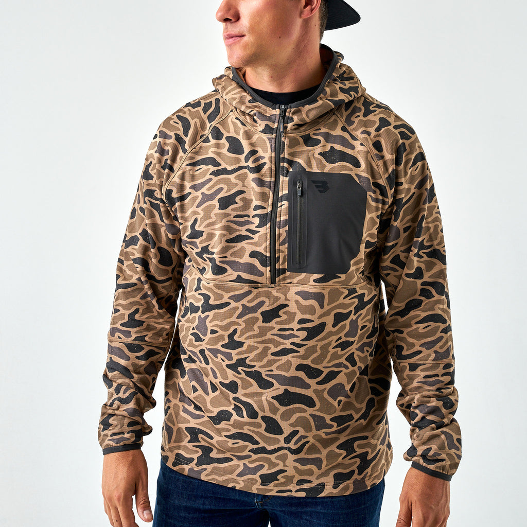 Gauge Camo Blaze Tech Quarter Zip | BURLEBO