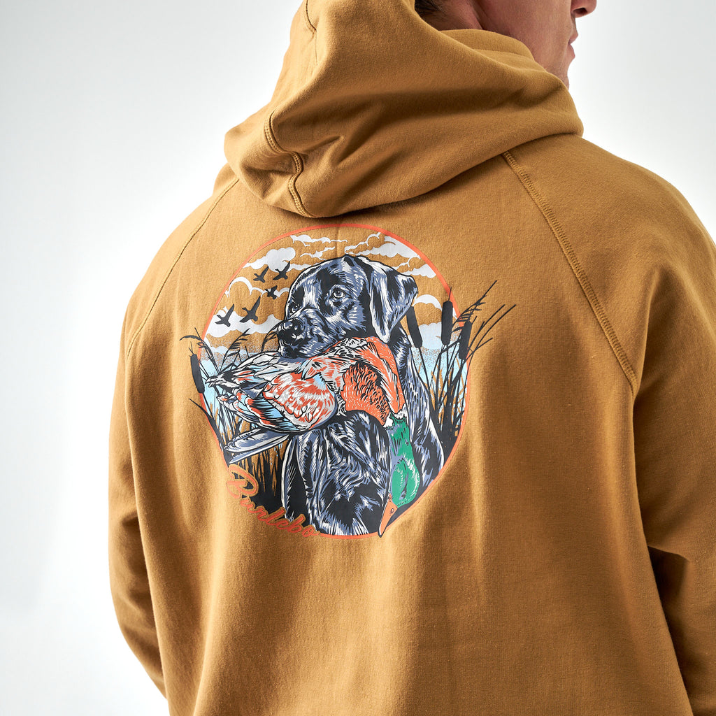 Duck And Dog Fleece Hoodie – Light Brown | BURLEBO