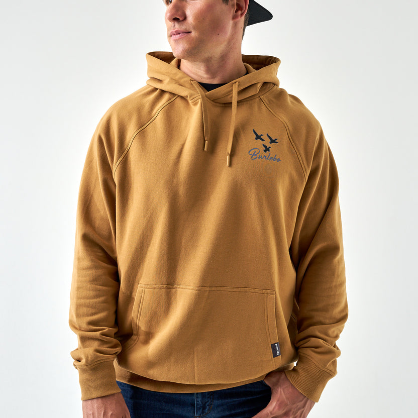 Duck And Dog Fleece Hoodie – Light Brown | BURLEBO