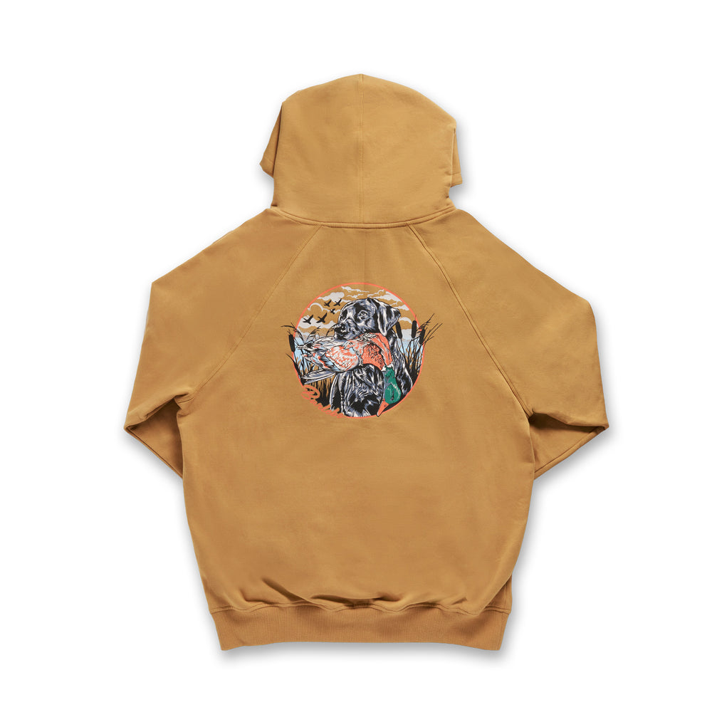 Duck And Dog Fleece Hoodie – Light Brown | BURLEBO