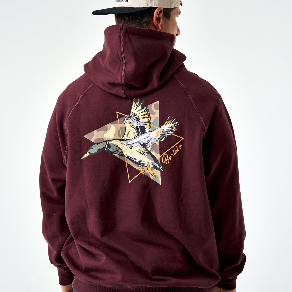 Fleece Hoodie - Pintail Triangle Duck - Maroon – BURLEBO