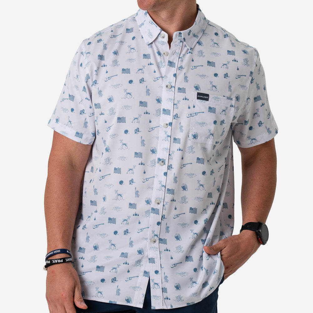 America the Great Performance Button Up | BURLEBO
