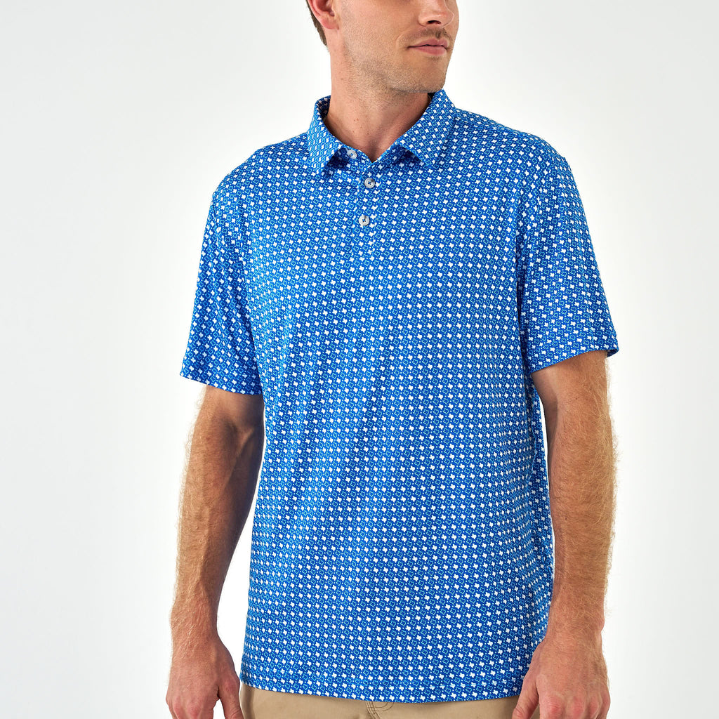 Texas Performance Polo | Blue & White | BURLEBO