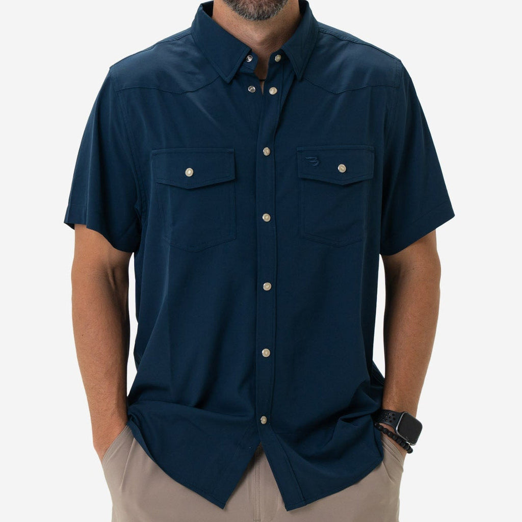 Navy Performance Western Shirt | BURLEBO