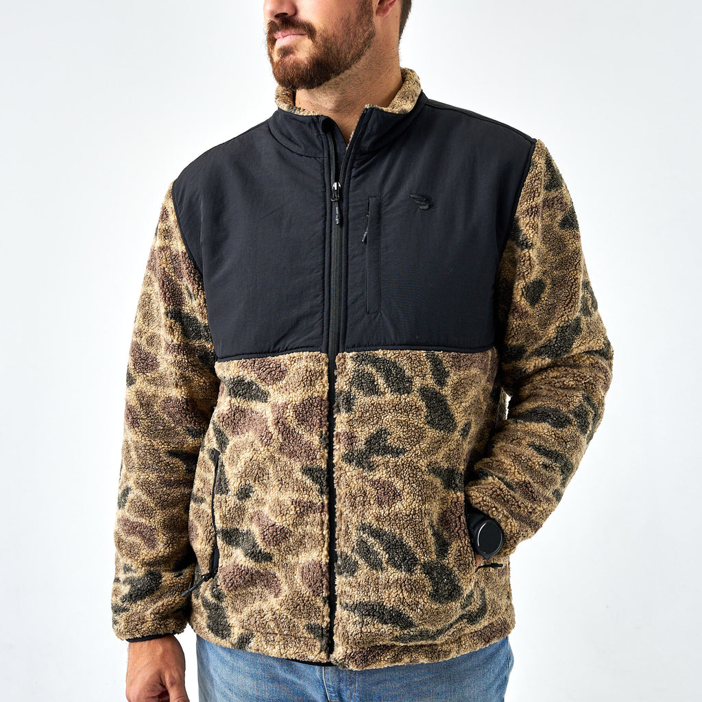 Rocky Mountain Camo Full Zip Sherpa Jacket | BURLEBO