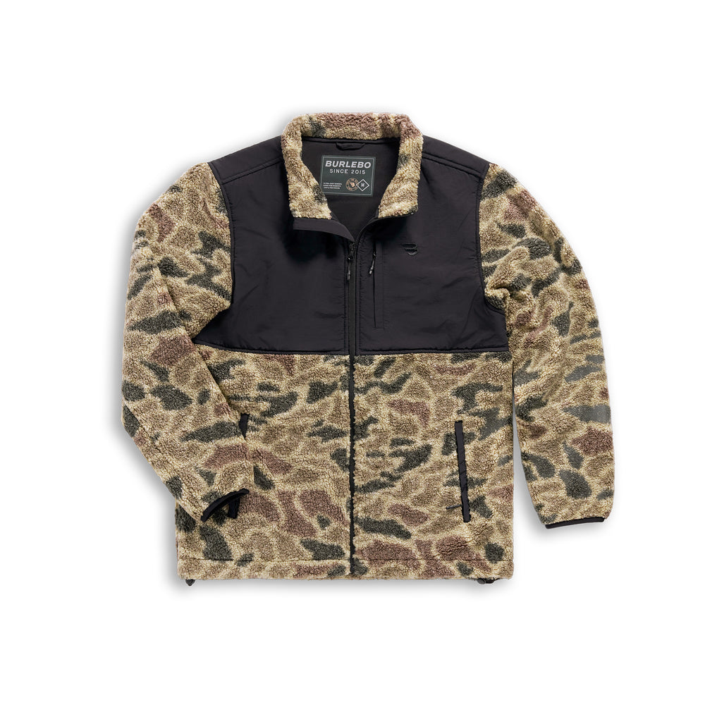 Rocky Mountain Camo Full Zip Sherpa Jacket | BURLEBO