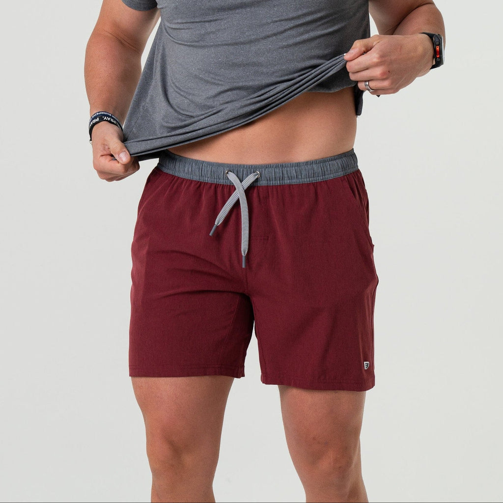 Maroon Athletic Shorts - White Camo Liner | BURLEBO