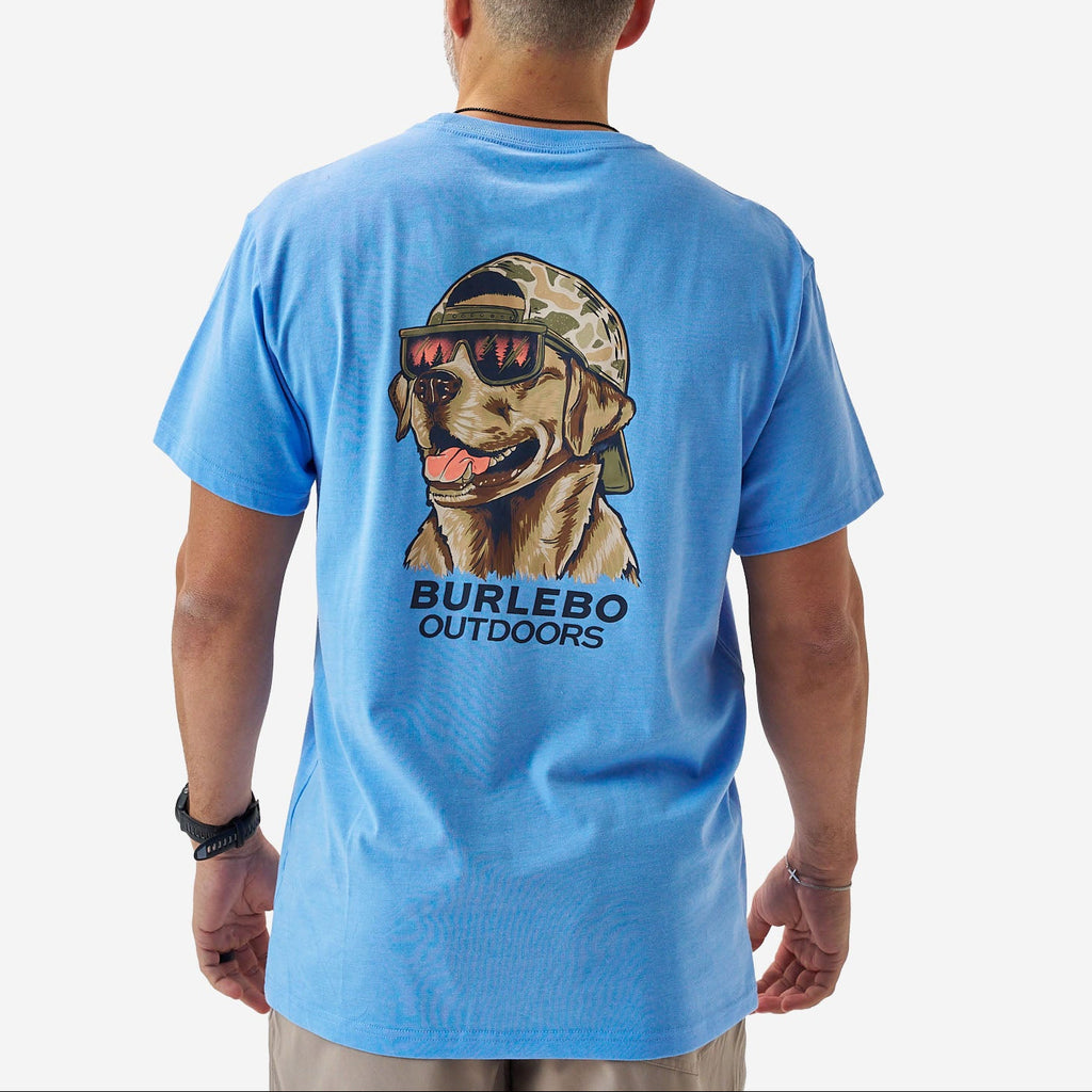 Short Sleeve Tee - Mallard Camo Dog - Periwinkle Blue – BURLEBO