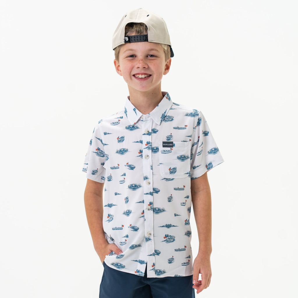 Youth Performance Button Up - Lake Weekend – BURLEBO