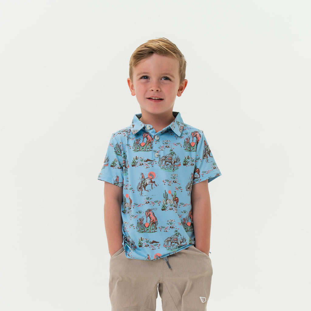 Youth - Performance Polo - Cowboy Up Blue – BURLEBO