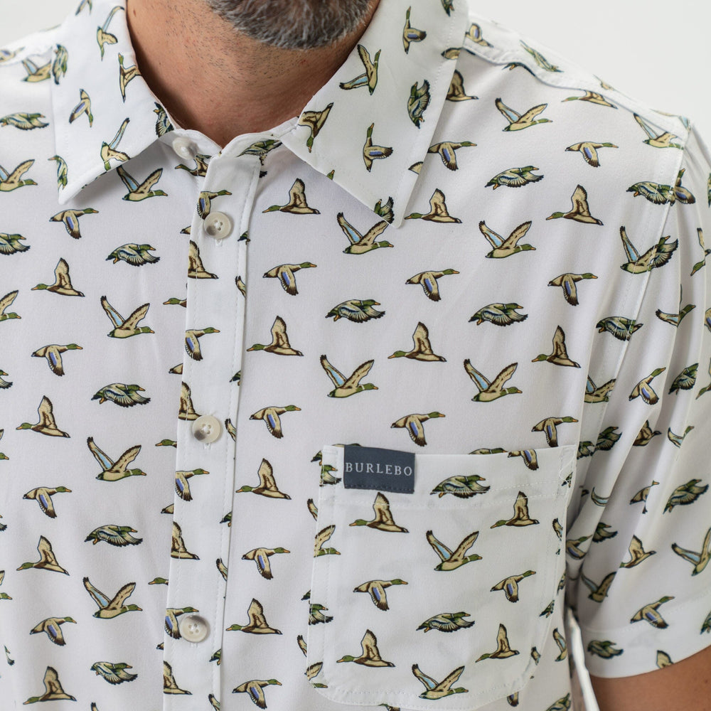 Performance Button Up - Flying Mallard Ducks – BURLEBO