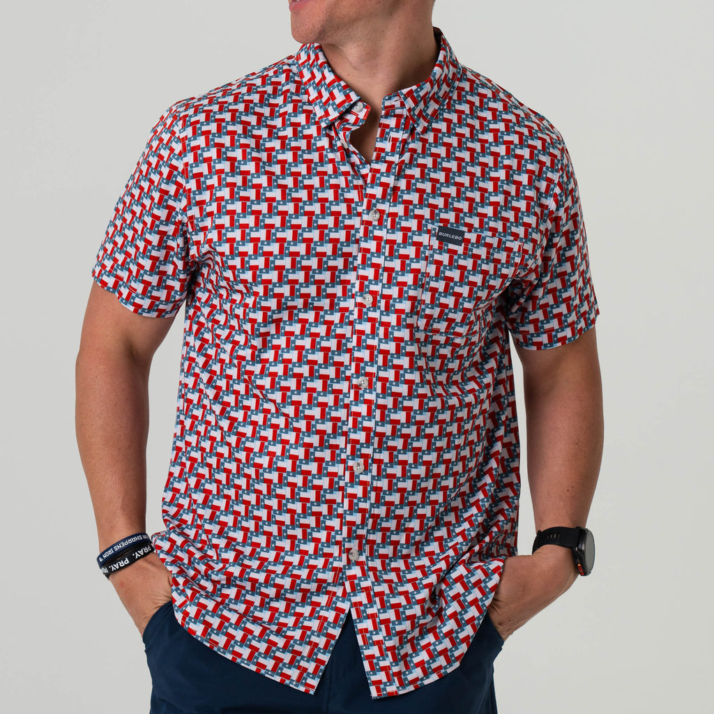 Performance Button Up - Texas Flag – BURLEBO