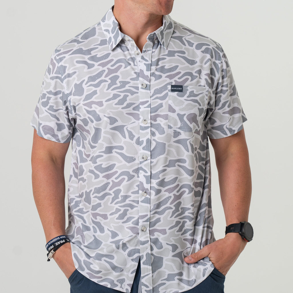 Performance Button Up - White Camo – BURLEBO