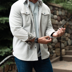 Kings Jacket – Light Grey & Deer Camo Lining | BURLEBO