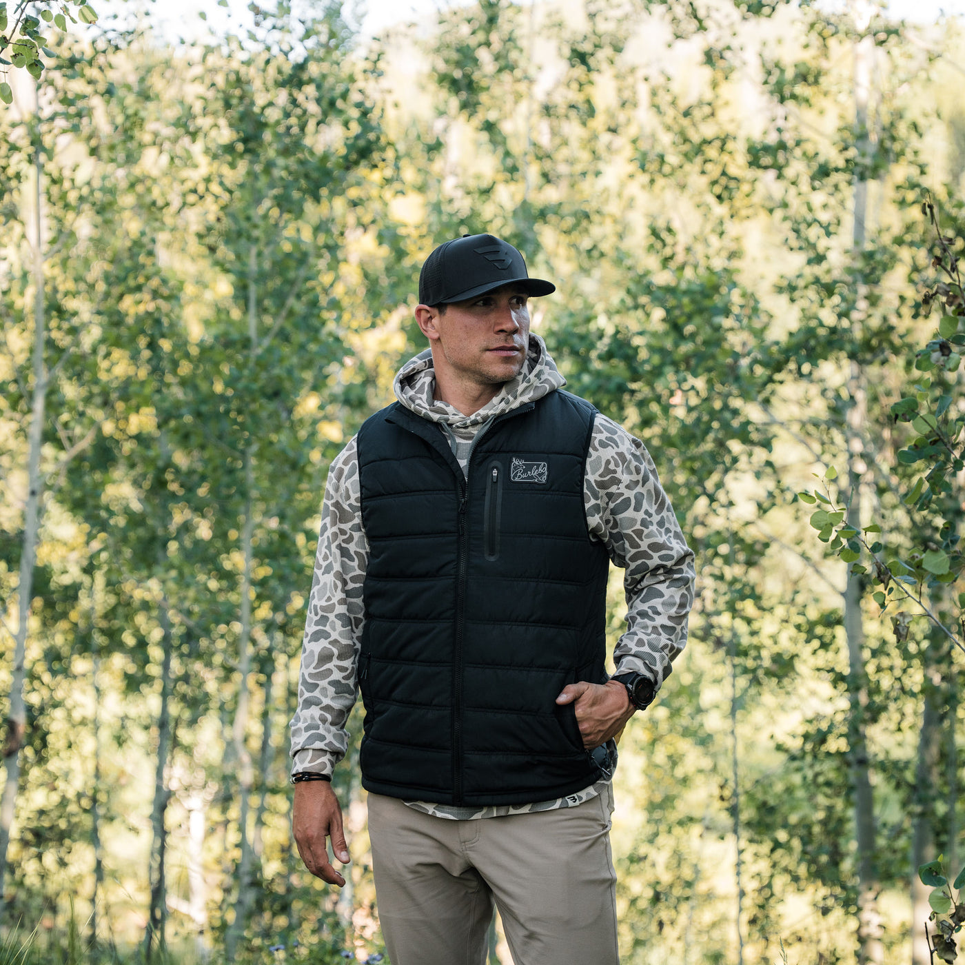 Black Puffer Vest | BURLEBO