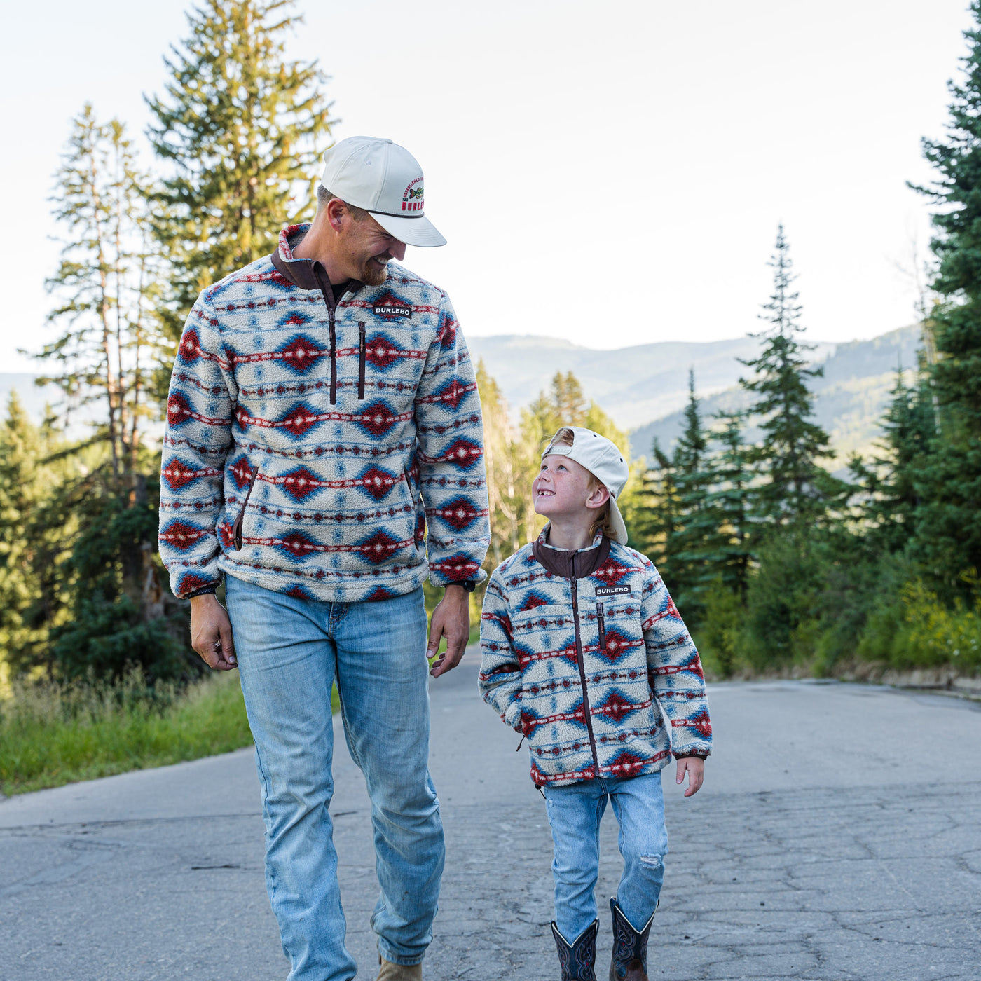 Arizona Aztec Mountain Fleece Sherpa Quarter Zip | BURLEBO