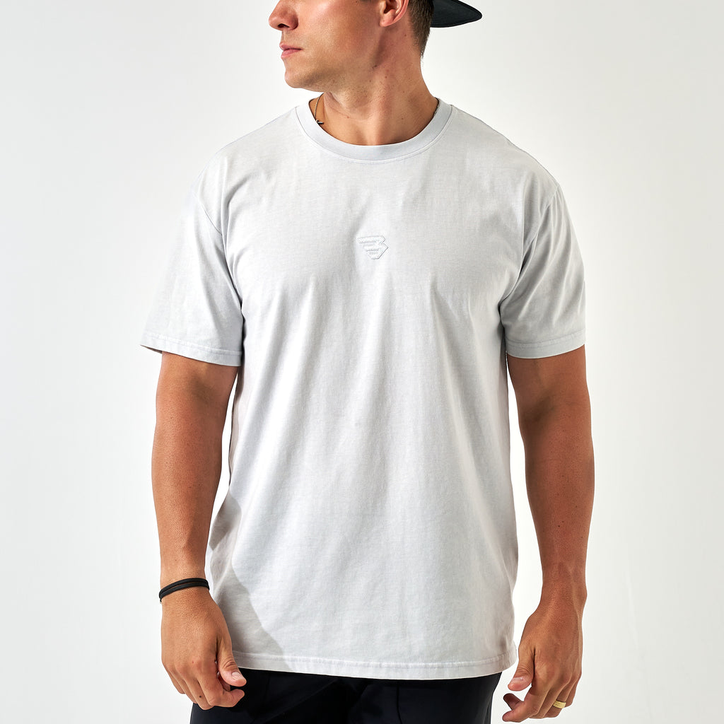 Vintage Washed Tee - Light Grey | BURLEBO