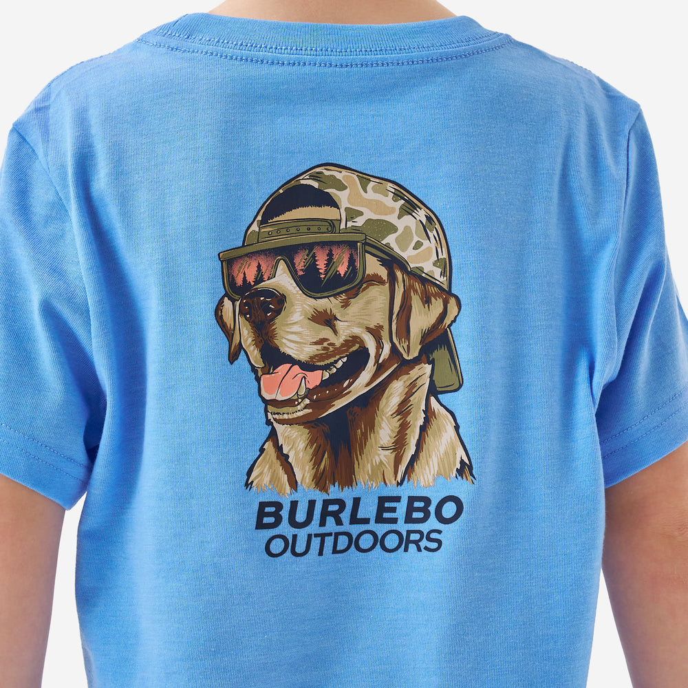 Youth Mallard Camo Dog Tee | Periwinkle Blue | BURLEBO