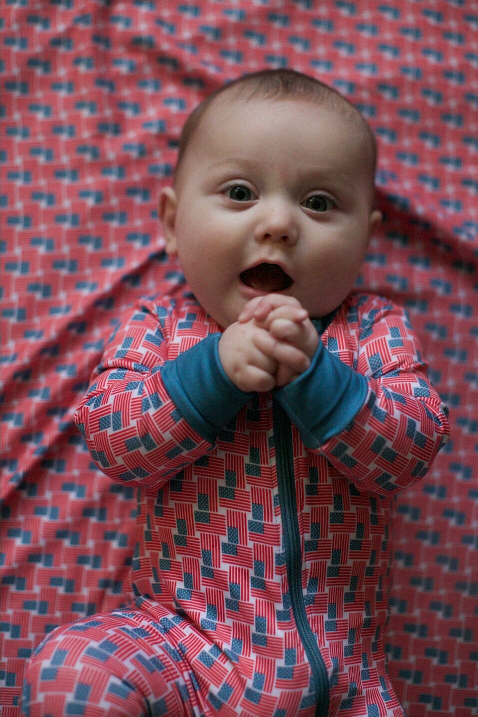 Baby Zip Up - American Flag Print – BURLEBO