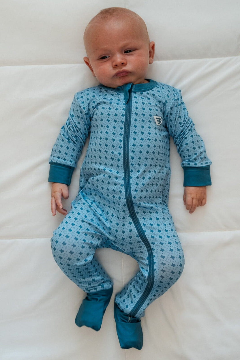 Baby Zip Up - Texas - Light Blue – BURLEBO