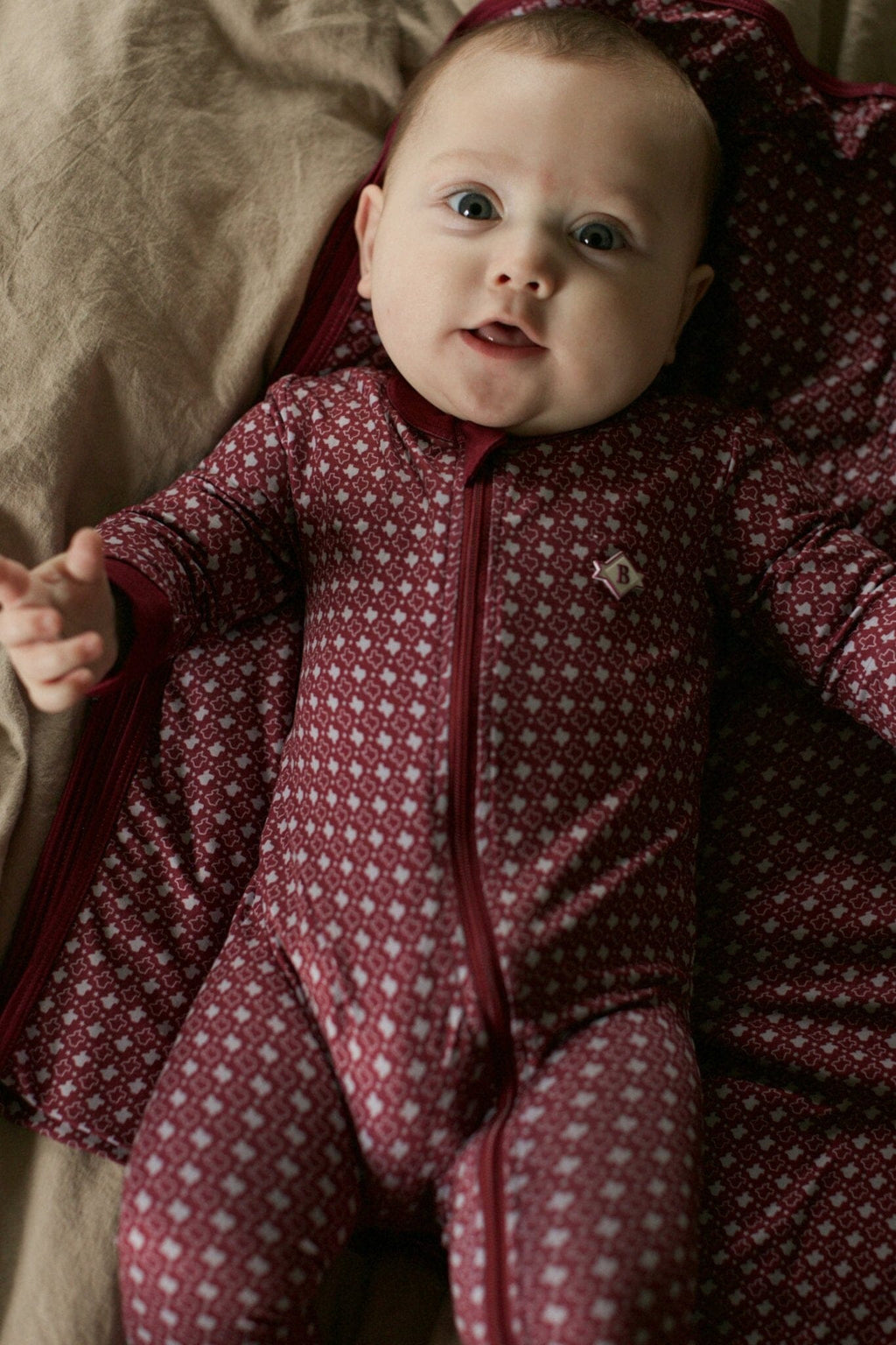 Baby Zip Up - Texas - Maroon & Grey – BURLEBO