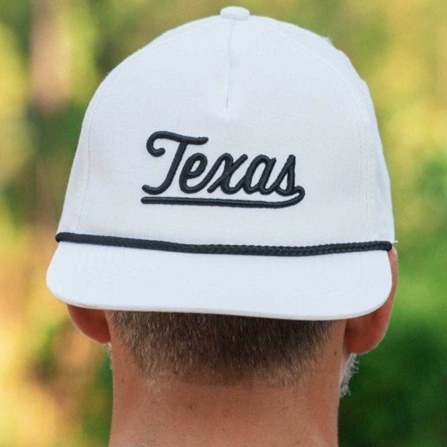 Cap - Texas Script - White – BURLEBO
