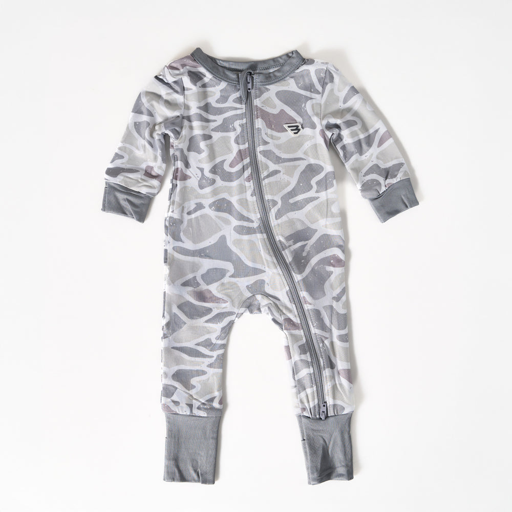 White Camo Baby Zip Up | Outdoor Infant Gift | BURLEBO
