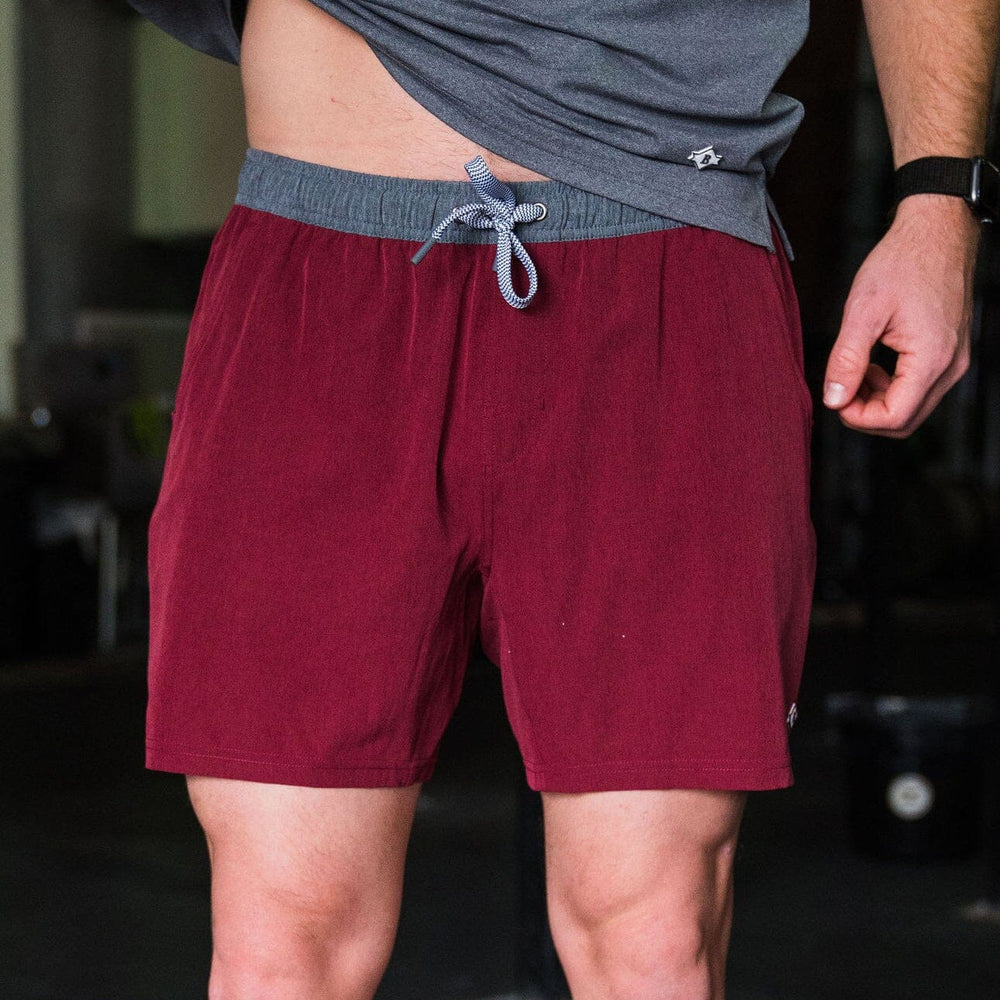 Maroon Athletic Shorts - White Camo Liner | BURLEBO