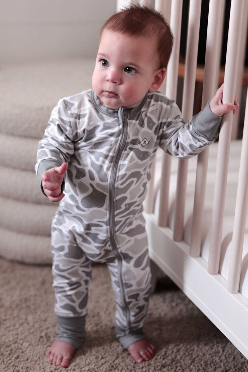 Baby Zip Up - White Camo – BURLEBO