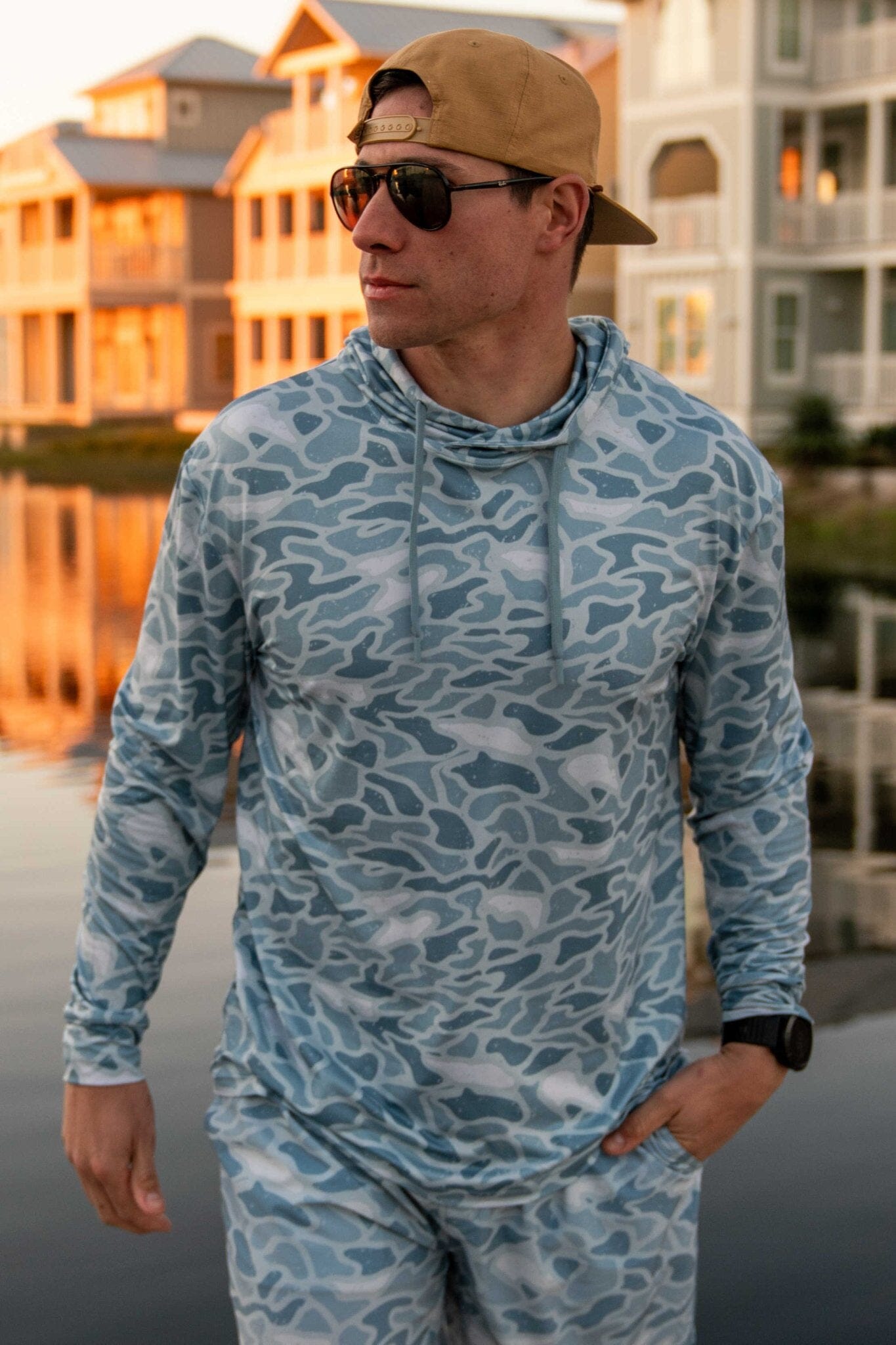 Performance Hoodie Seaside Camo Burlebo