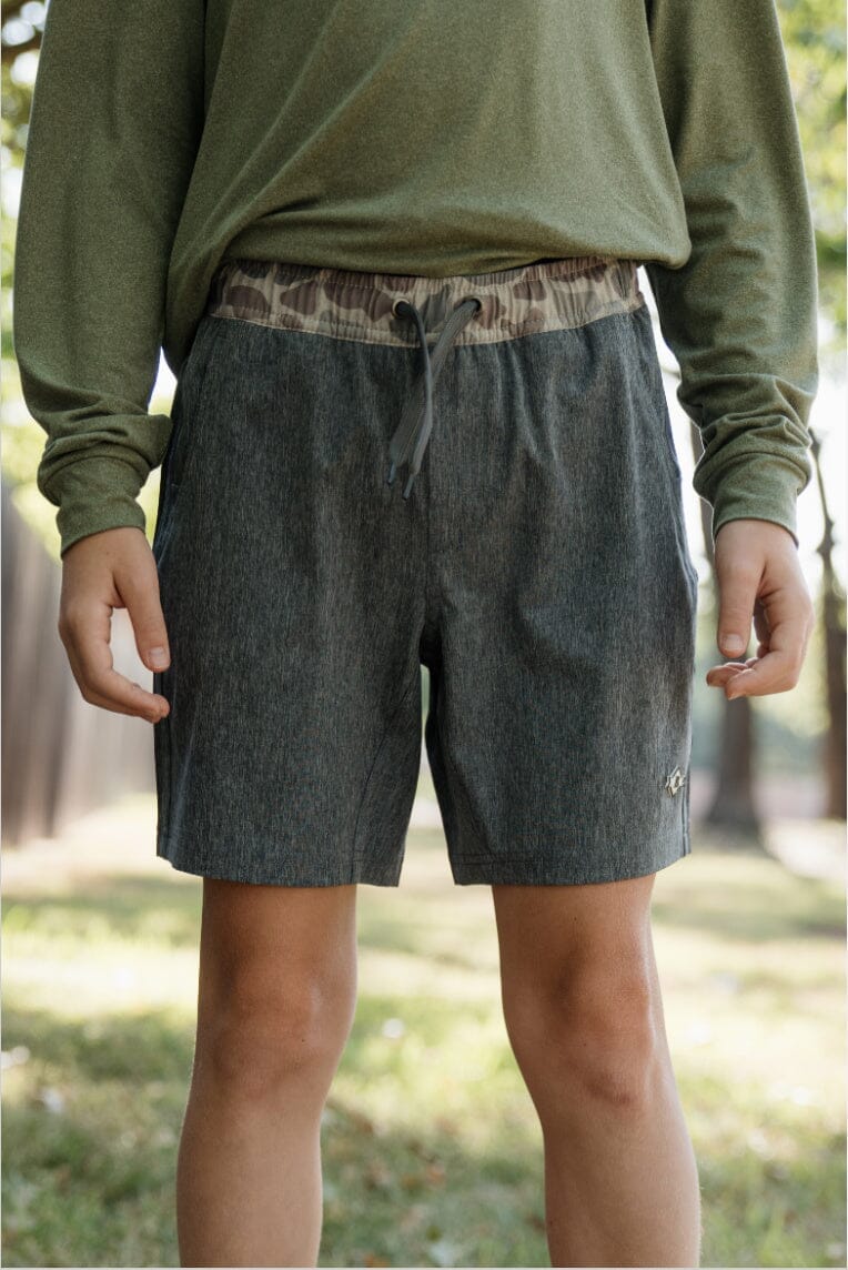Youth Athletic Short - Grizzly Grey - Deer Camo Liner – BURLEBO