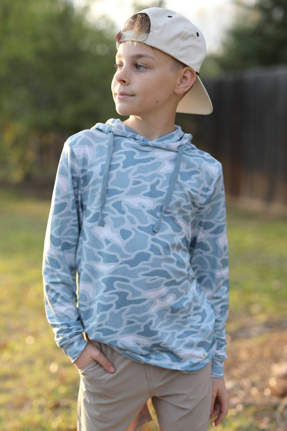 Youth Performance Hoodie Seaside Camo Burlebo